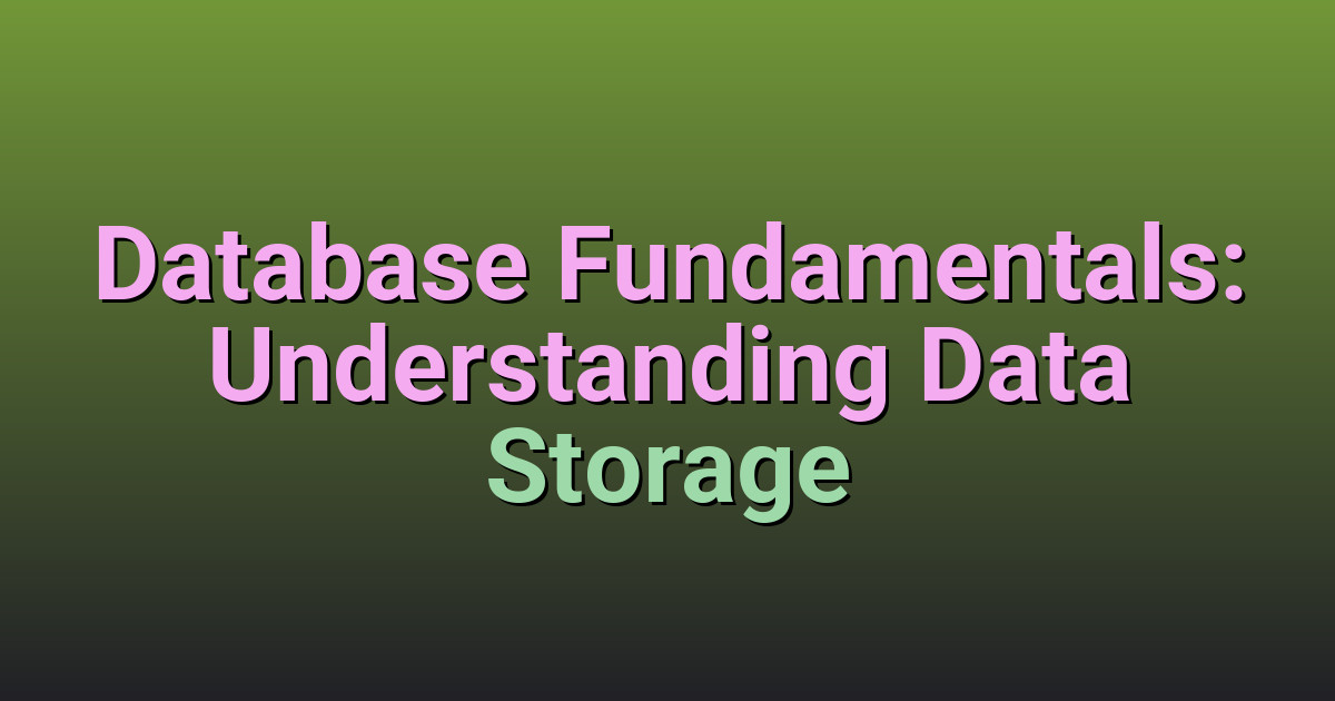 Database Fundamentals: Understanding Data Storage | Learn Database Basics